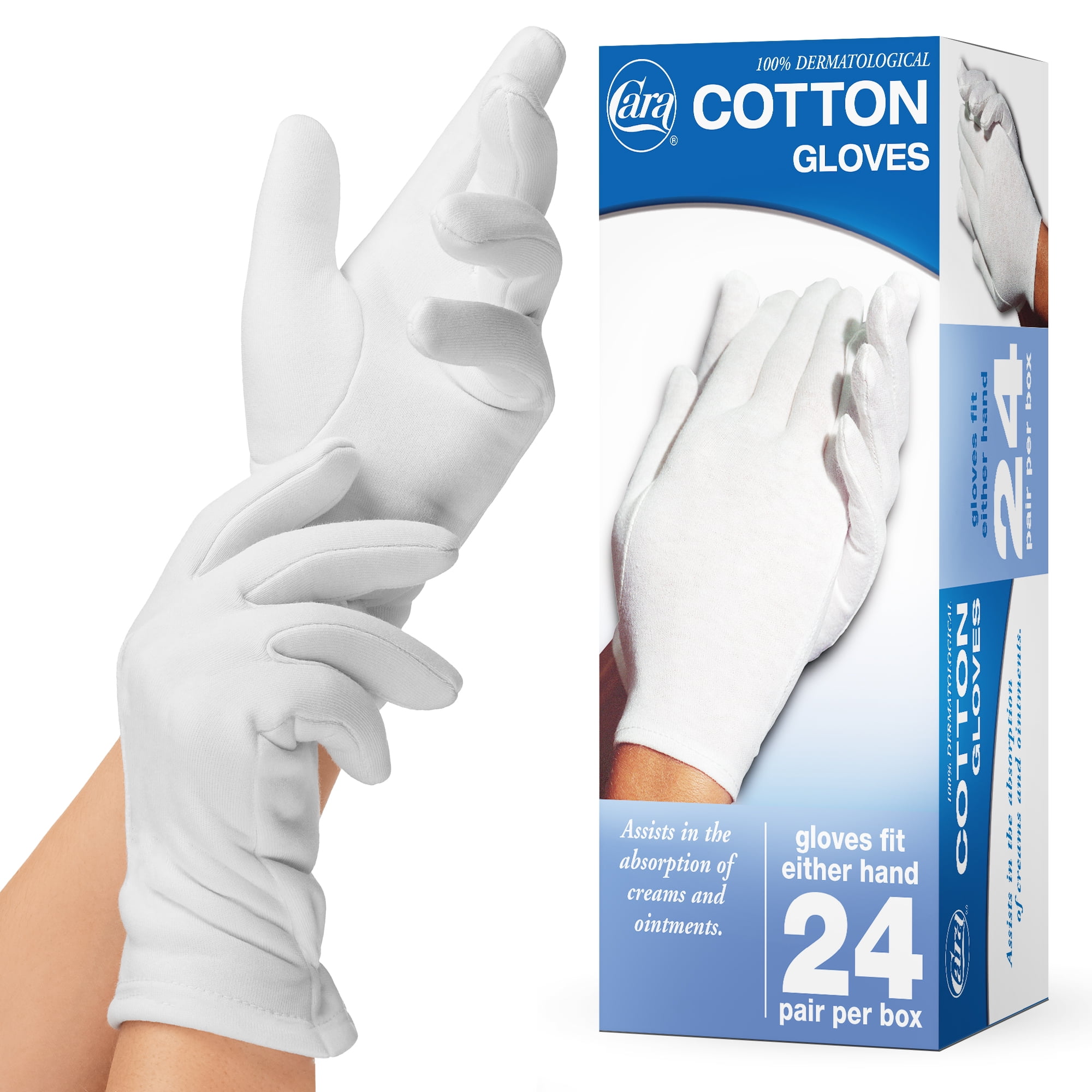 Cara 100% Premium Cotton Gloves - Professional Grade, Soft- Ideal for ...