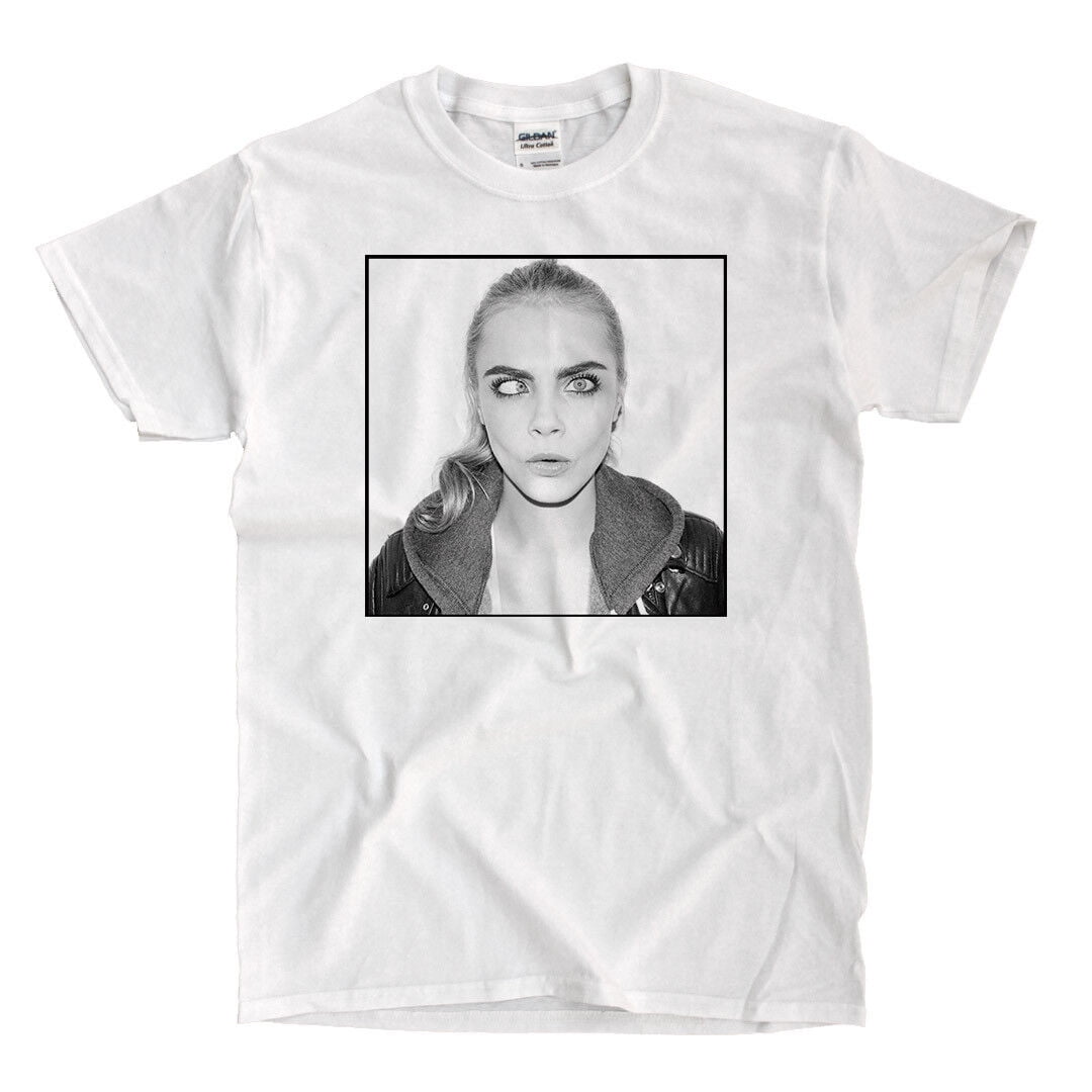 Cara Delevingne Crooked Eye - White Shirt - Ships Fast! High Quality ...
