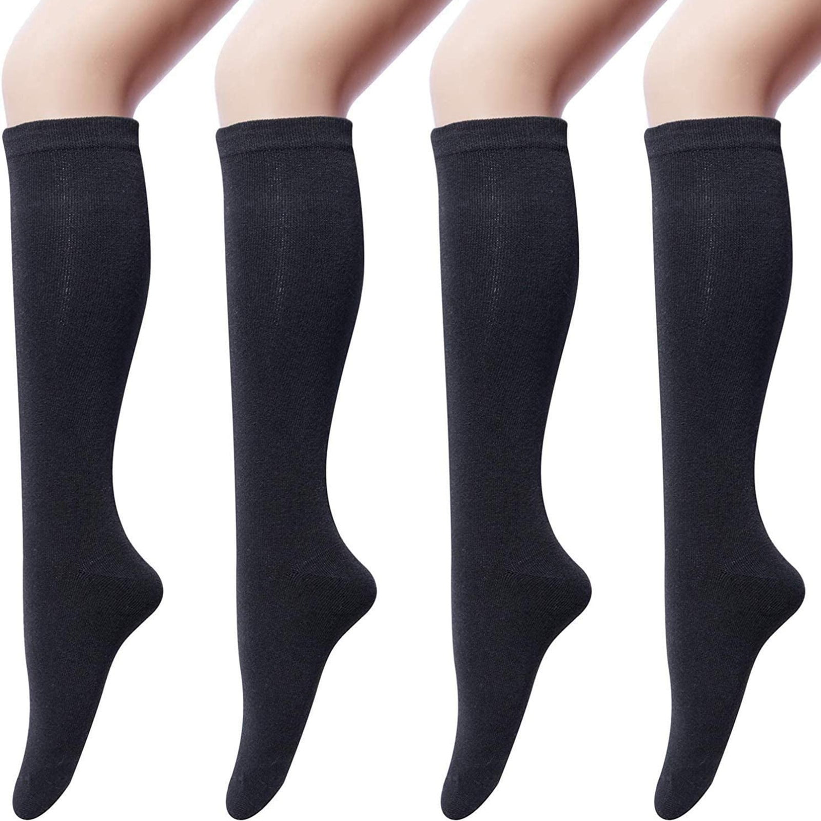 Cara Lady Women's Cotton Knee High Socks, 4 Pairs of Warm Thick Casual ...