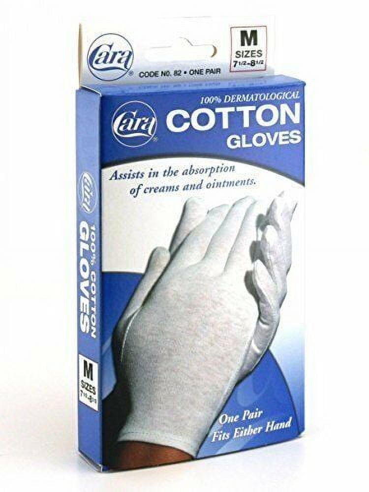 Cara Moisturizing Eczema Cotton Gloves Fits Fiber Hands, Large, 2ct, 3 ...