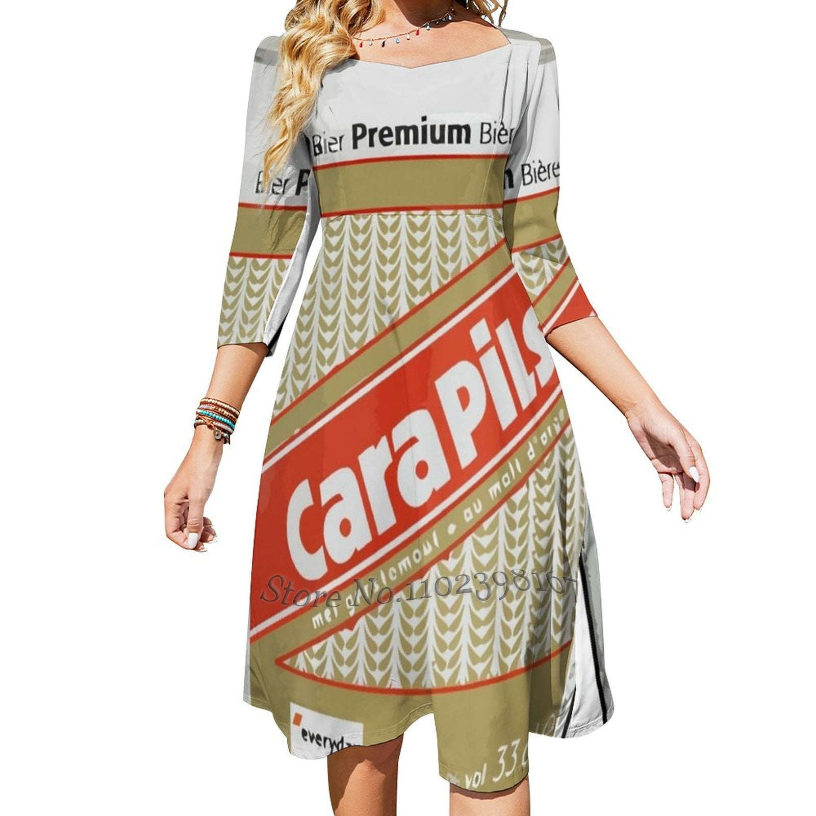 Cara Pils Square Neck Dress Sweet Summer Dress Women Elegant Halter ...