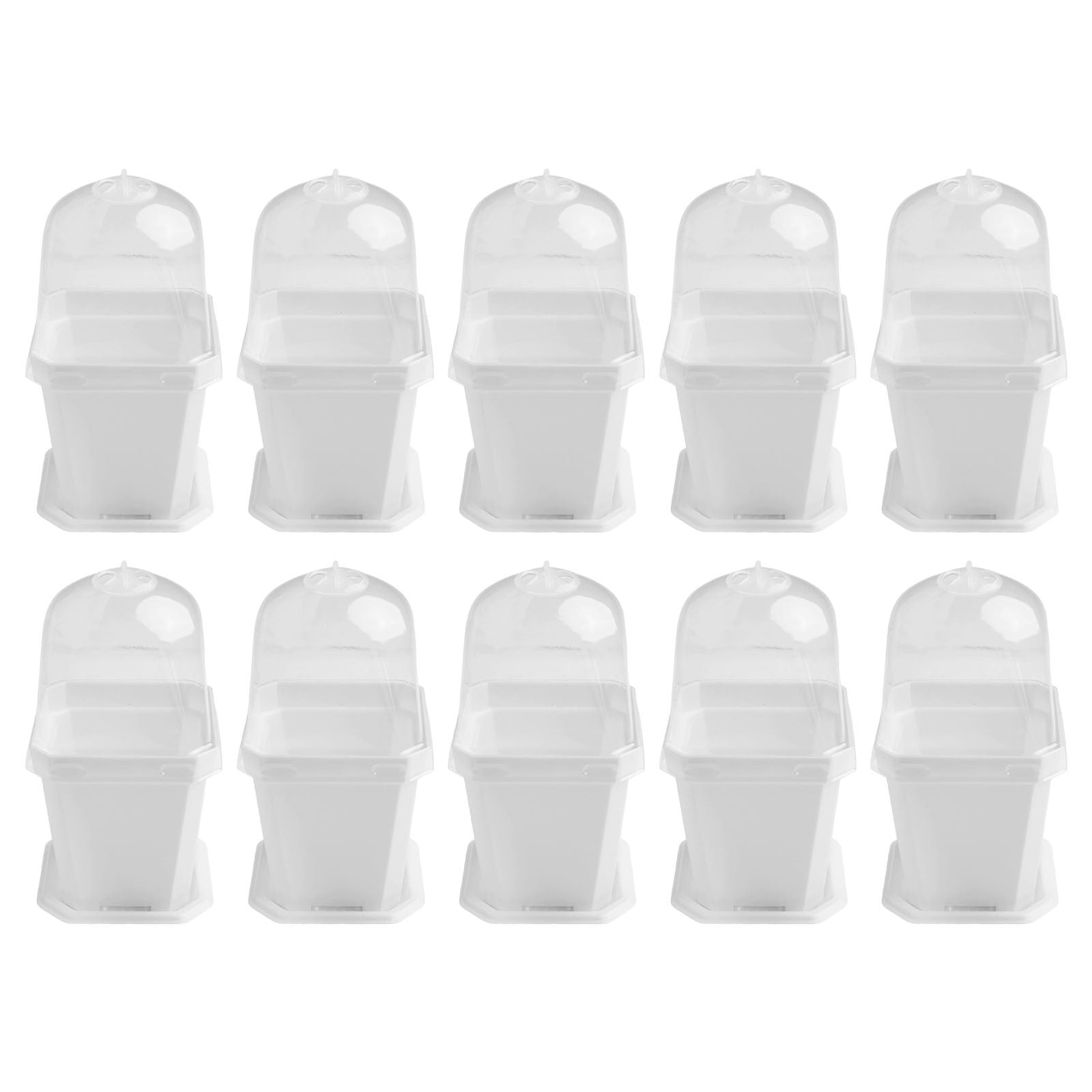 CaraMart 10 Pcs Square Small Flower Pot Nursery Pot With Humidity Dome ...