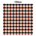 CaraMart 100pcs Plastic Flower Pots Round Plant Pots For Potting Plants ...