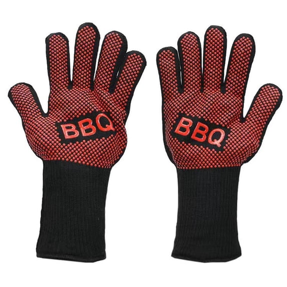 CaraMart 1Pair High-Temperature Resistant BBQ Gloves Heatproof Silicone ...