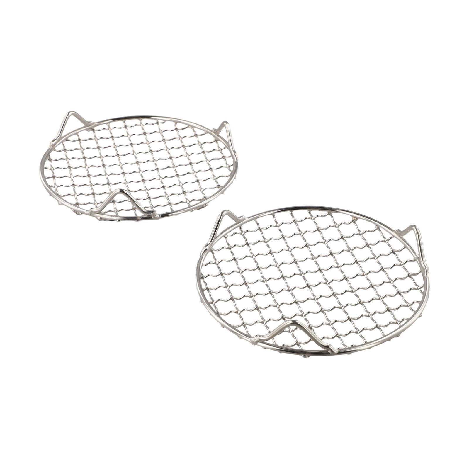 CaraMart 2Pcs Round Stainless Steel Cooking Rack for Baking Roasting ...