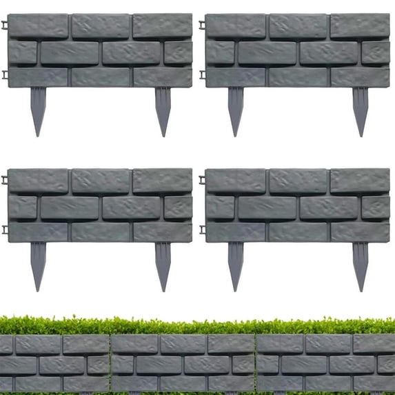 CaraMart 4 Piece Garden Edging Border Kit Strong and Weather Resistant ...