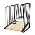 CaraMart 5-Section Wooden Base Metal Desktop File Organizer Inclined ...
