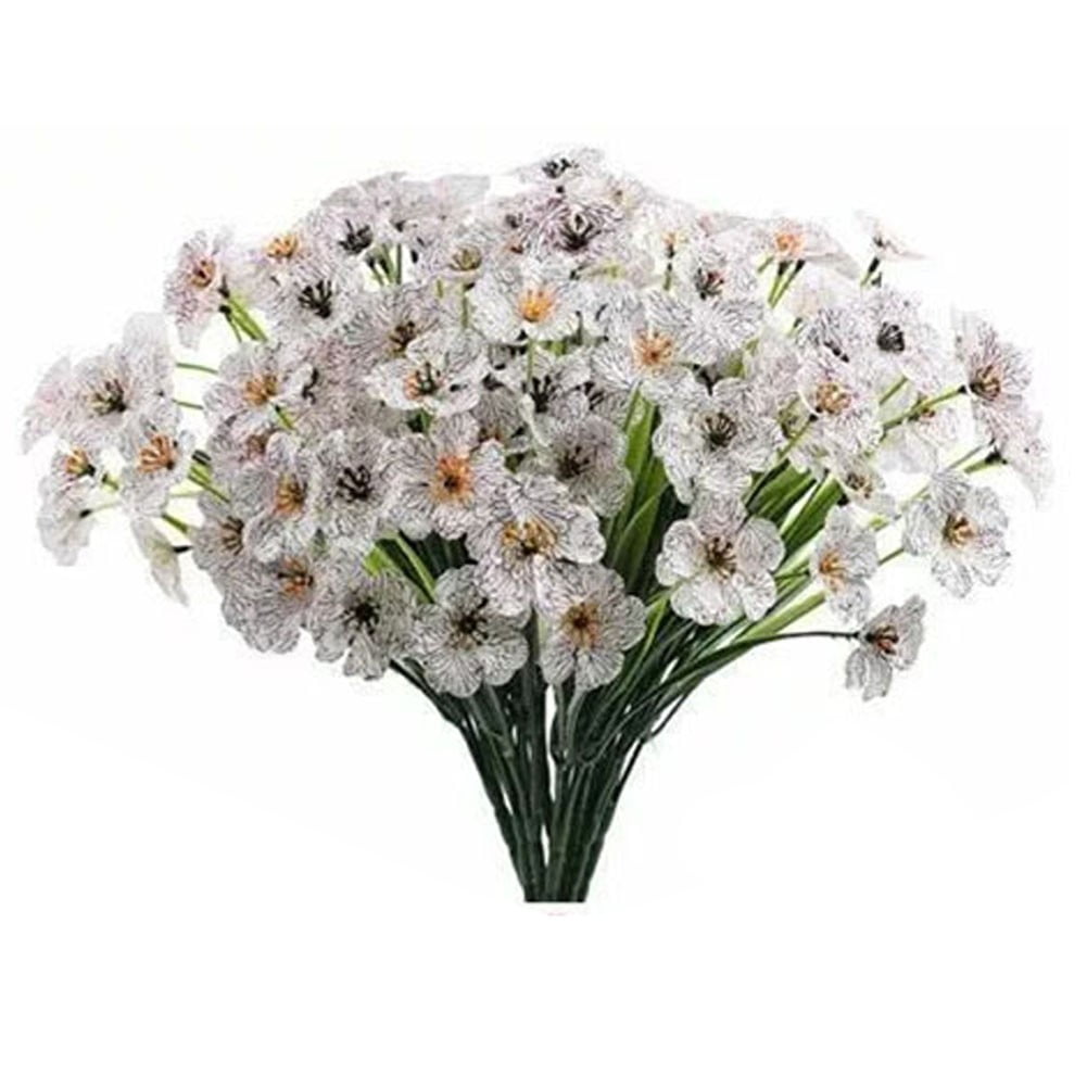 CaraMart 6 Bouquets of Artificial Flowers Outdoor Fake Violet Flowers ...