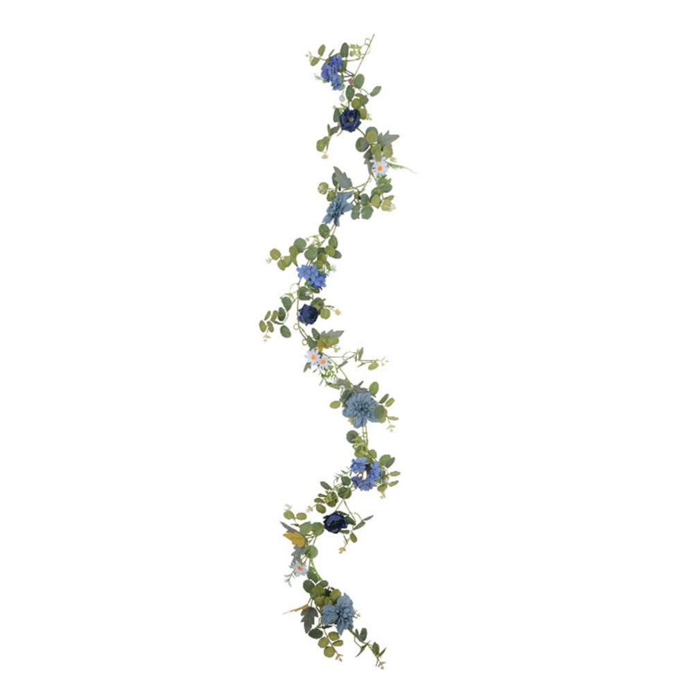 CaraMart Artificial Daisy and Eucalyptus Leaf Vine with Butterfly 6 2ft ...