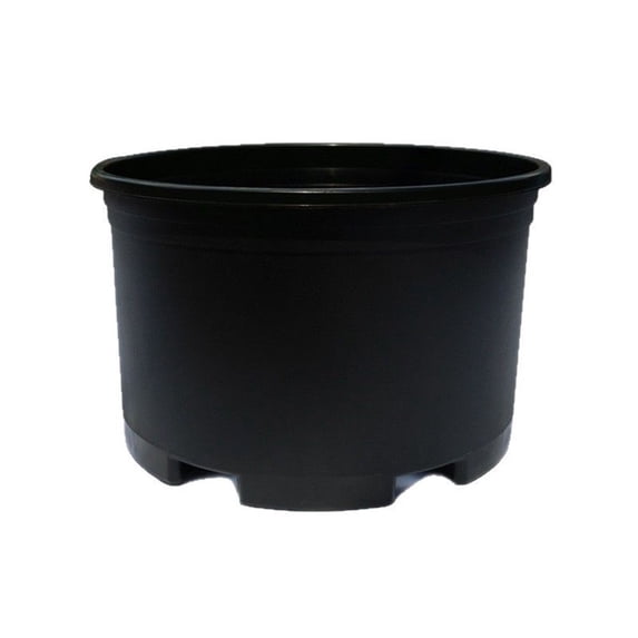 CaraMart Black Plastic Pot Large Round Plant Pot Contemporary Garden ...