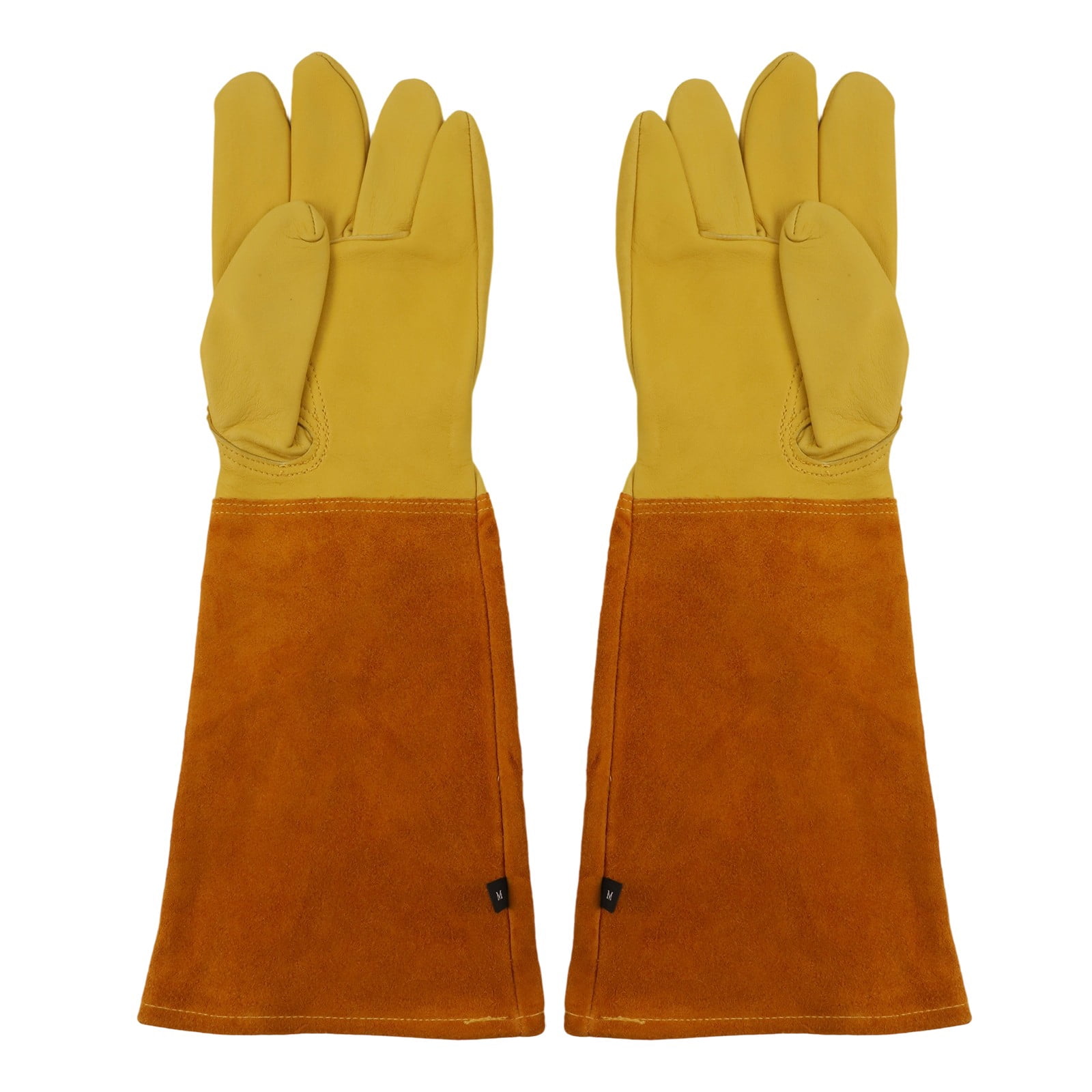 CaraMart Cowhide Gardening Gloves Long Rose Anti-thorn Picking Anti ...