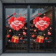 CaraMart Heart Window Decals Valentine Stickers Red Heart Designs ...