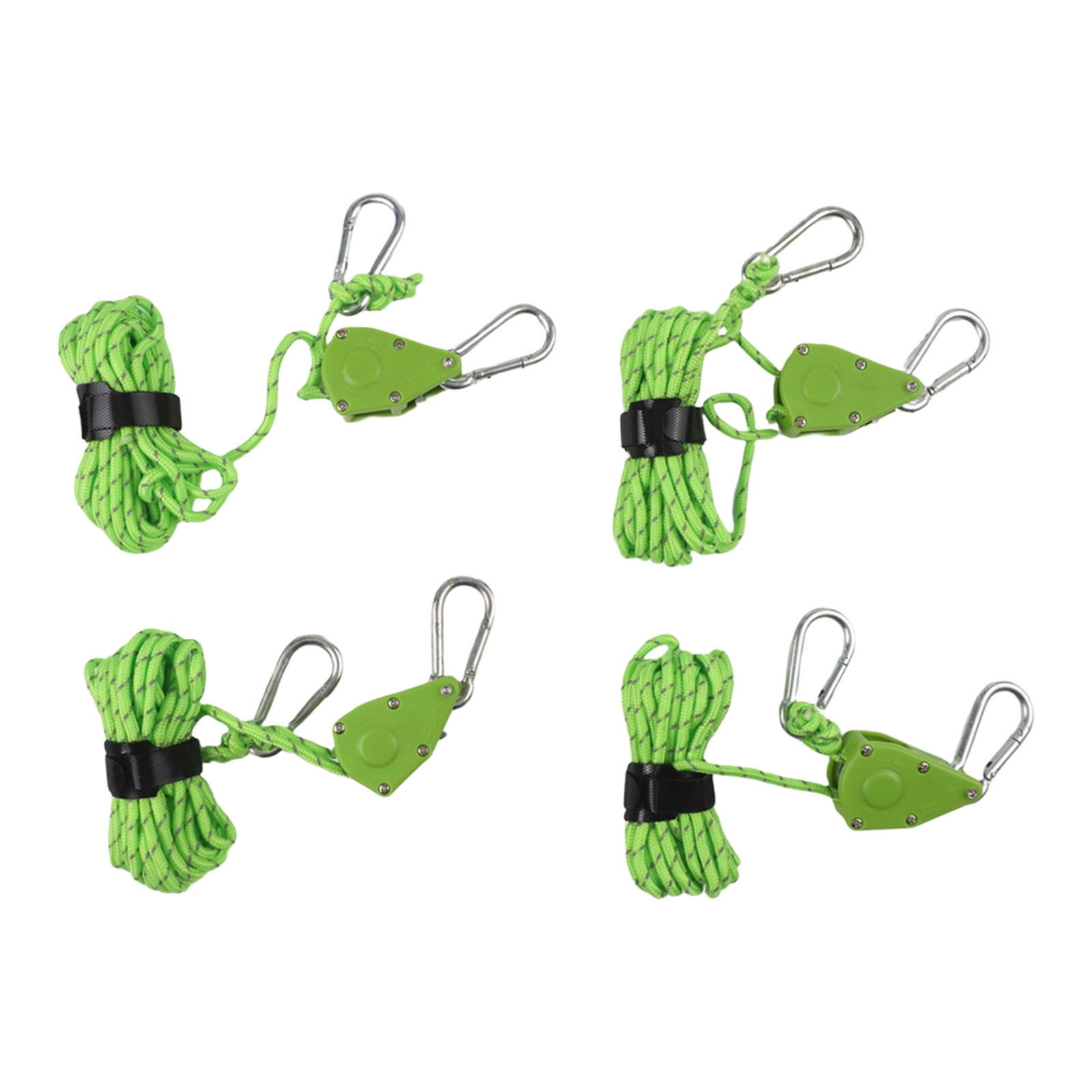 CaraMart Heavy-Duty Reflective Tent Guy Ropes with Adjustable Pulley ...