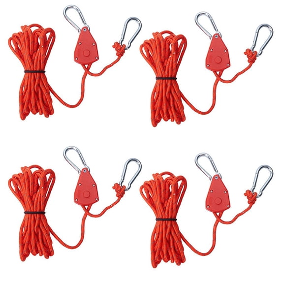 CaraMart Heavy-Duty Reflective Tent Guy Ropes with Adjustable Pulley ...