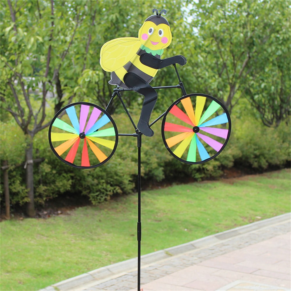 CaraMart Large Bee Wind Spinner for Garden Yard Decor Colorful and Eye ...