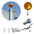 CaraMart Reliable Flagpole Kit with 50ft Polyester Rope Gold Ball and ...