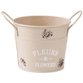 CaraMart Round Metal Flower Container with Vertical Space Saving Design ...