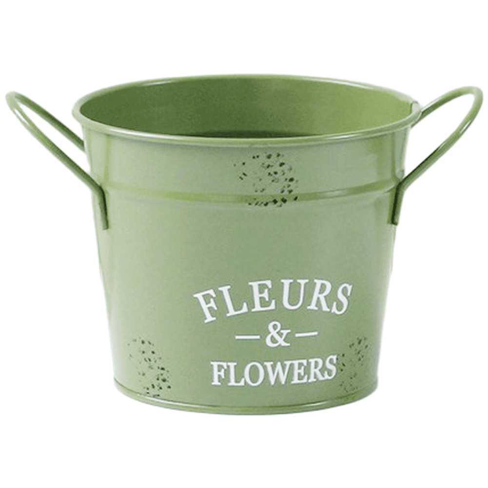 CaraMart Round Metal Flower Container with Vertical Space Saving Design ...