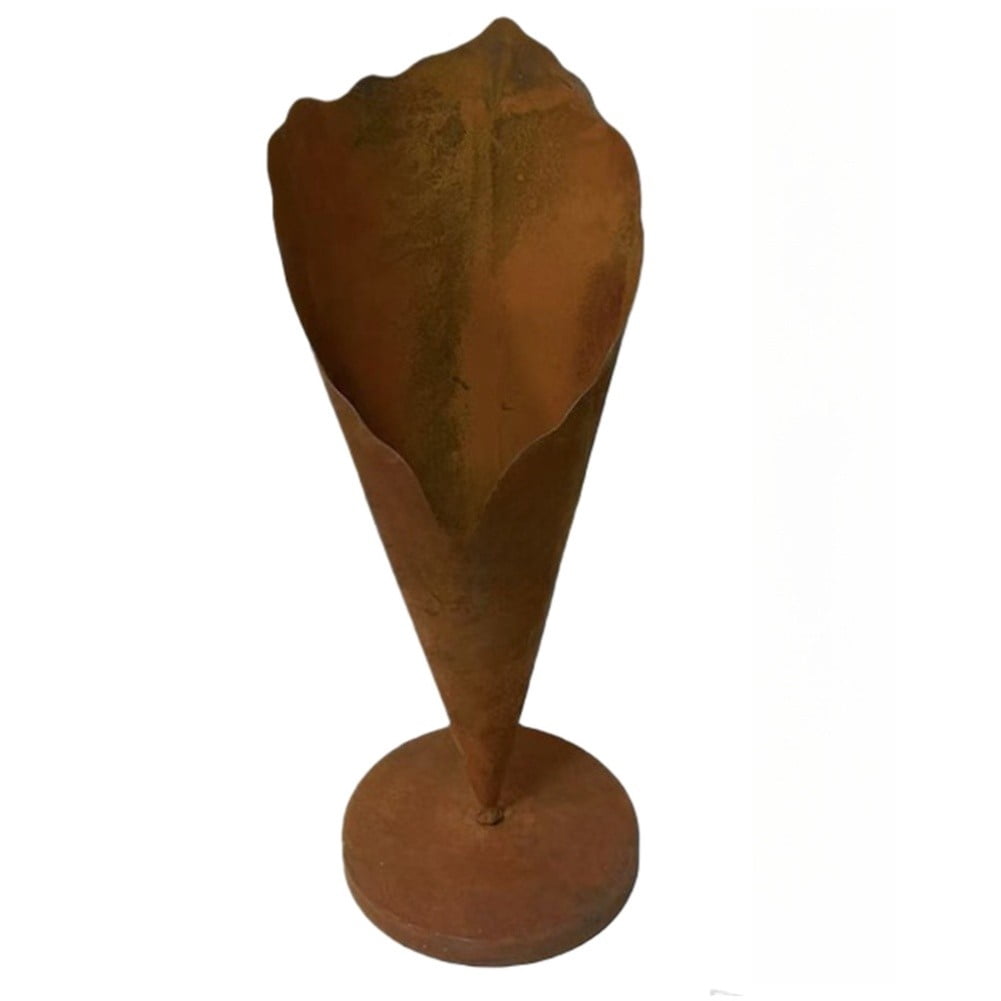 CaraMart Rustic Cone Shaped Flower Pot Modern Geometric Metal Container ...