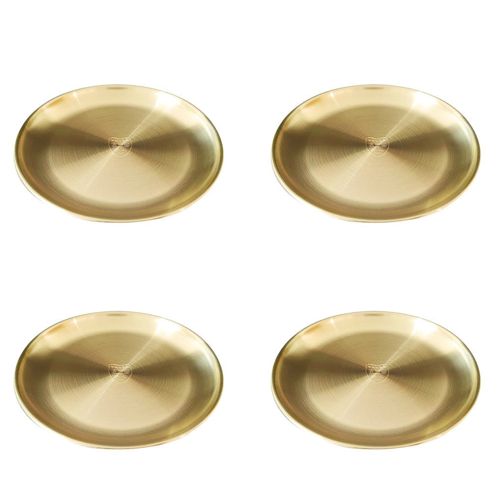 CaraMart Stainless Steel Plates Round Dinner Dishes Trays Barbecue ...