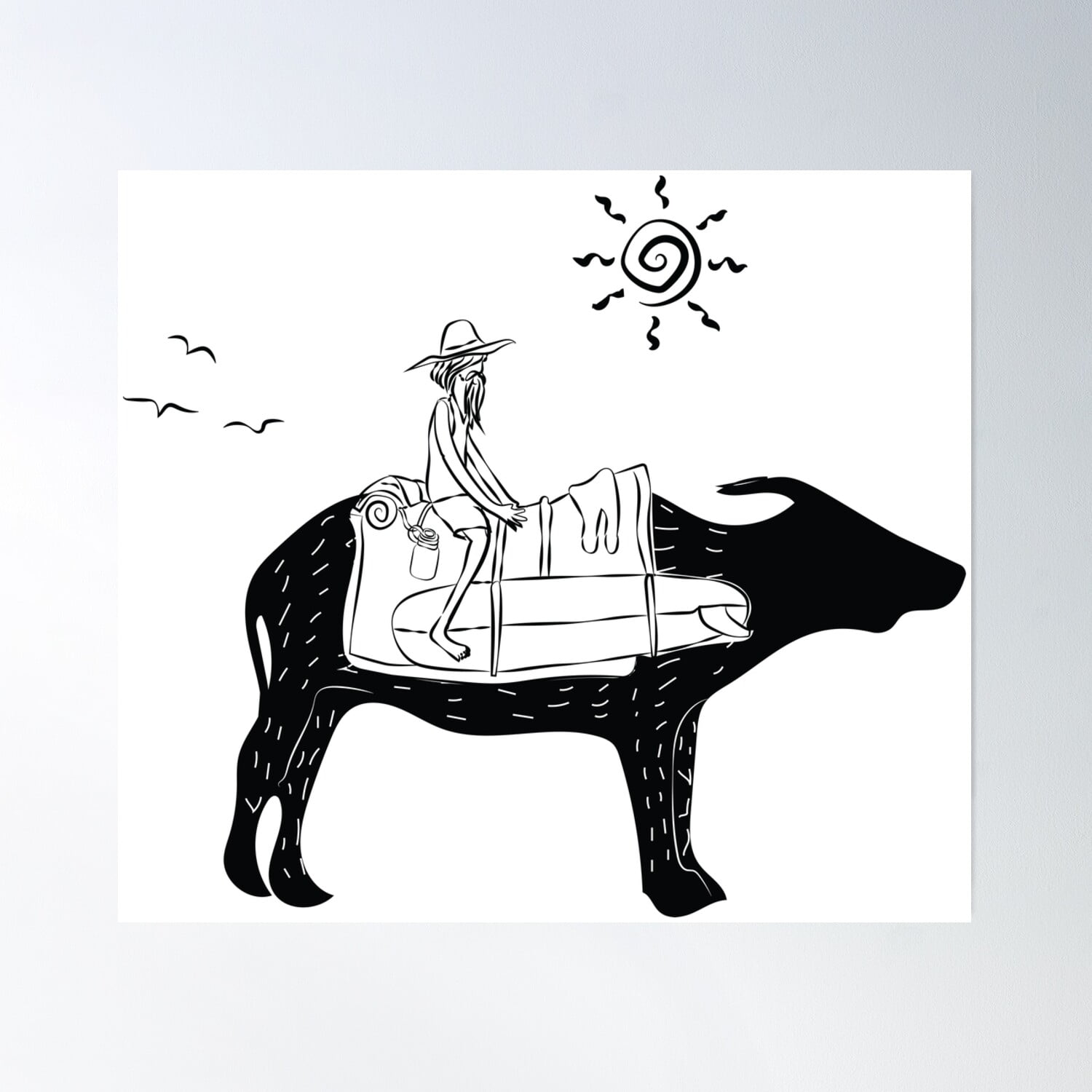 Carabao Surf Philippines Poster Wall Art, Modern Wall Decor, 24x36 ...