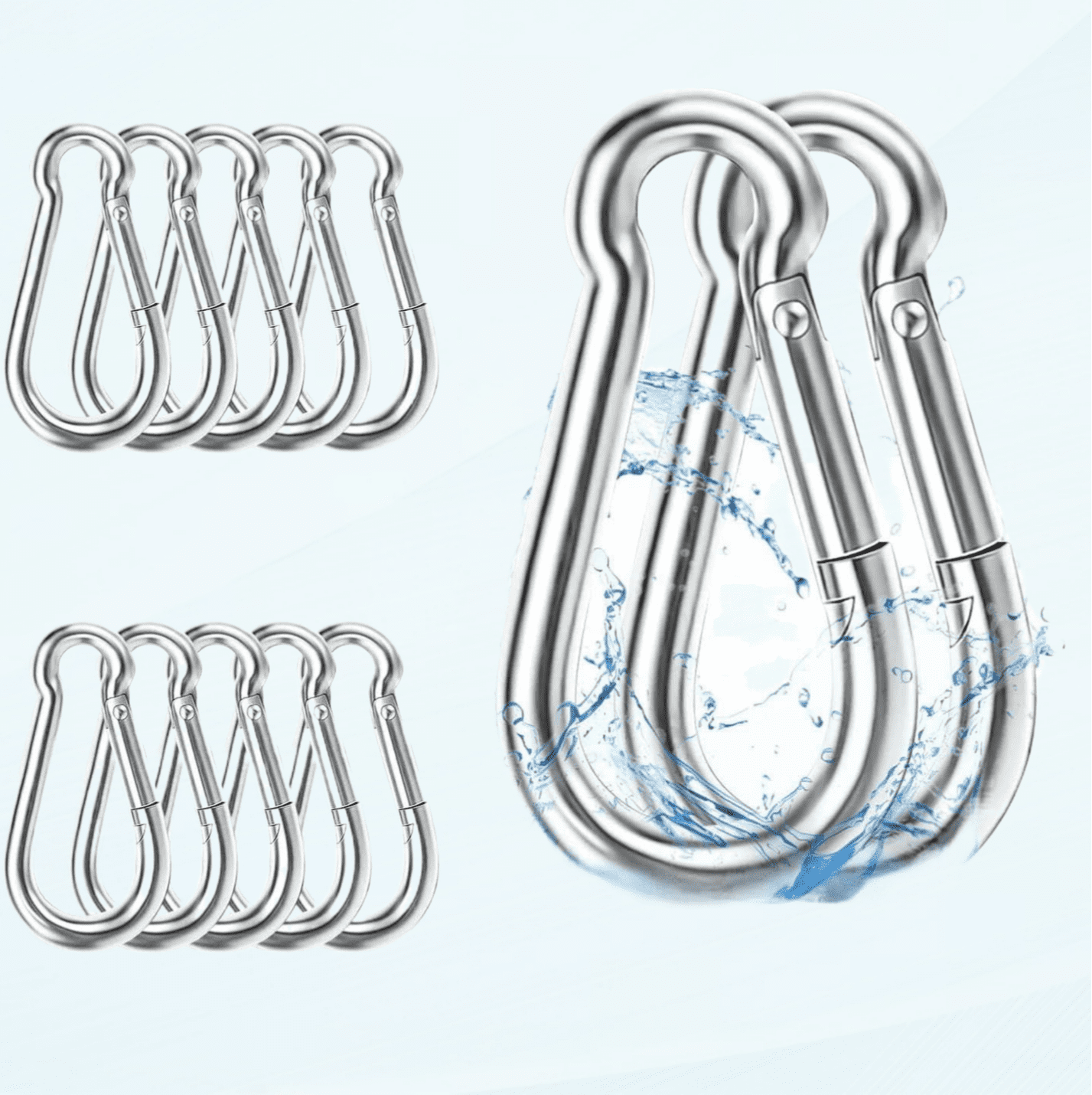 Carabiner Caribeener Clips - 10pcs Rustproof Carabiner Clip, 1.57 Inch ...