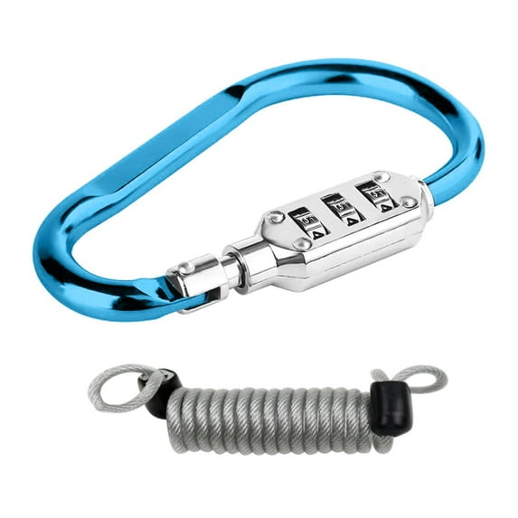 Carabiner Clip with Combination Lock, Heavy Duty Locking Carabiner Anti ...
