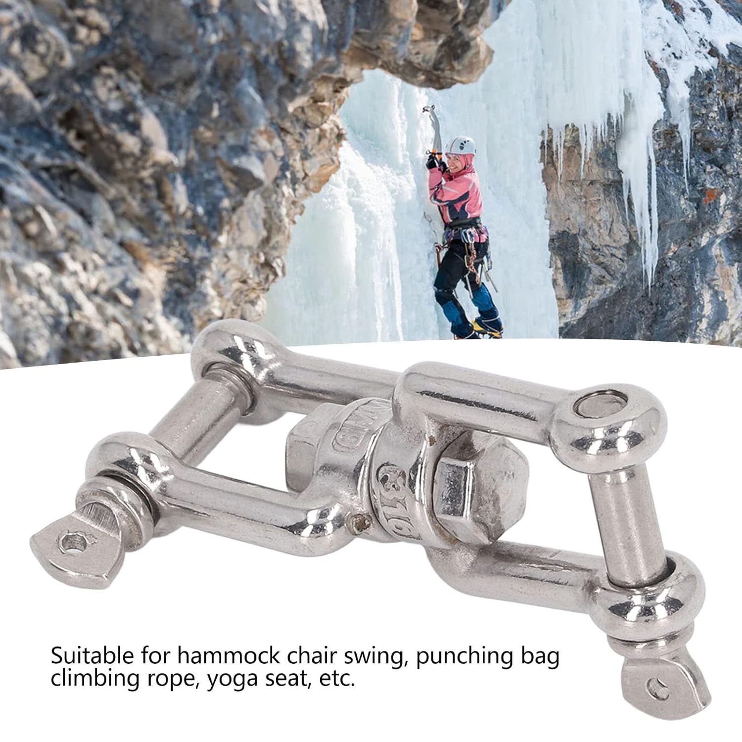 Carabiner Heavy Duty, 304 Stainless Steel Double Jaw Shackle Rustproof ...