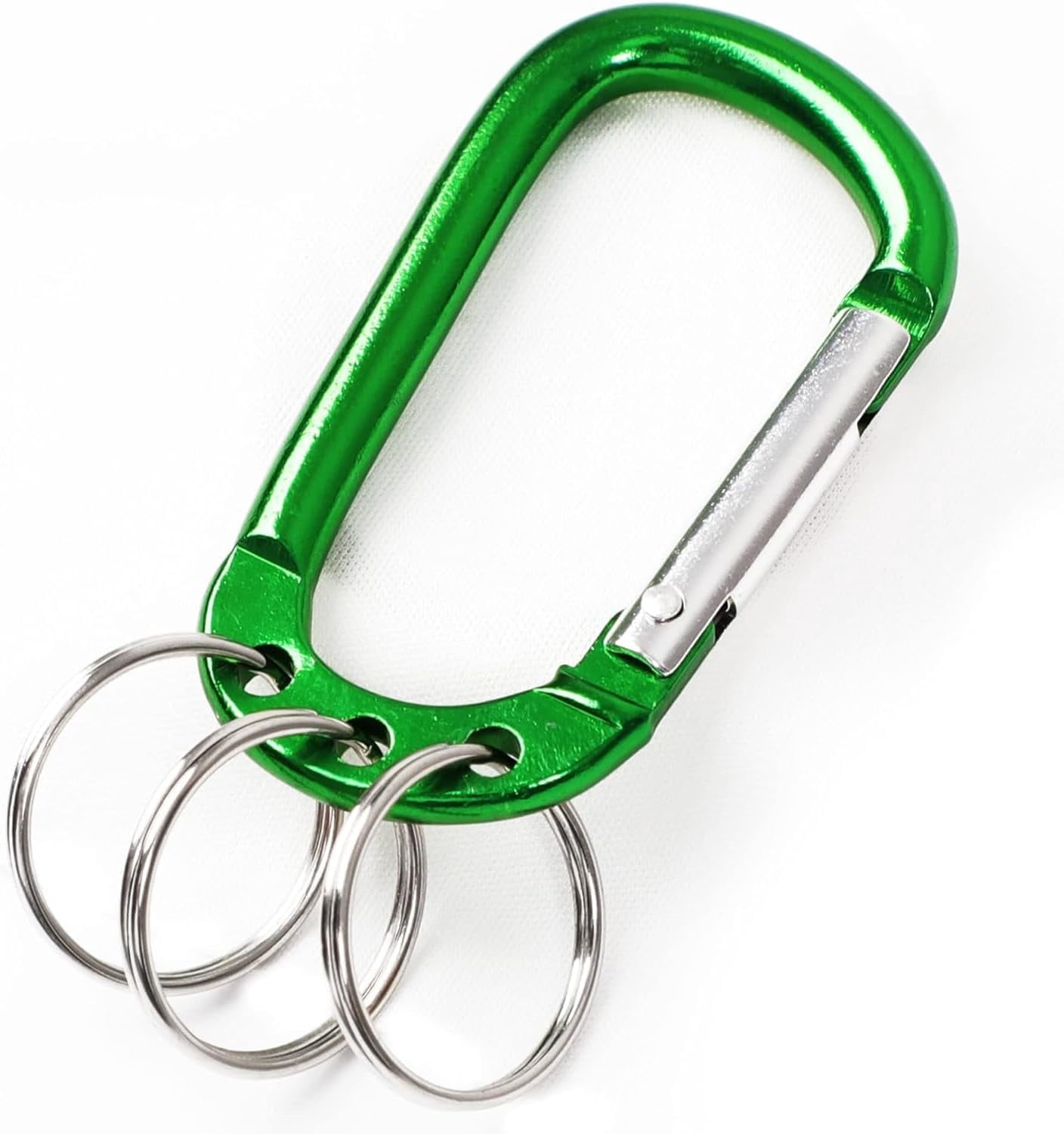 Carabiner Keychain Clip, Aluminum D Ring Clips with 3 Key Ring for ...
