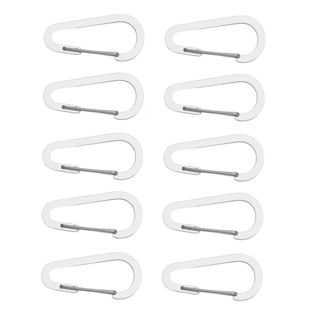 7829 10Pcs D-Shape Spring Clip Carabiner Hook Stainless Steels Snap ...