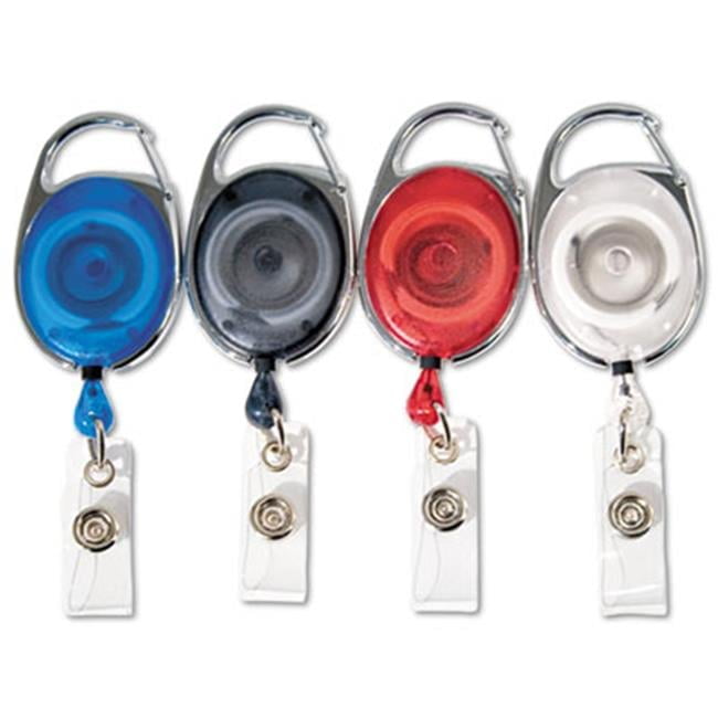 Carabiner-Style Retractable ID Card Reel, 30 in. Extension, Assorted ...