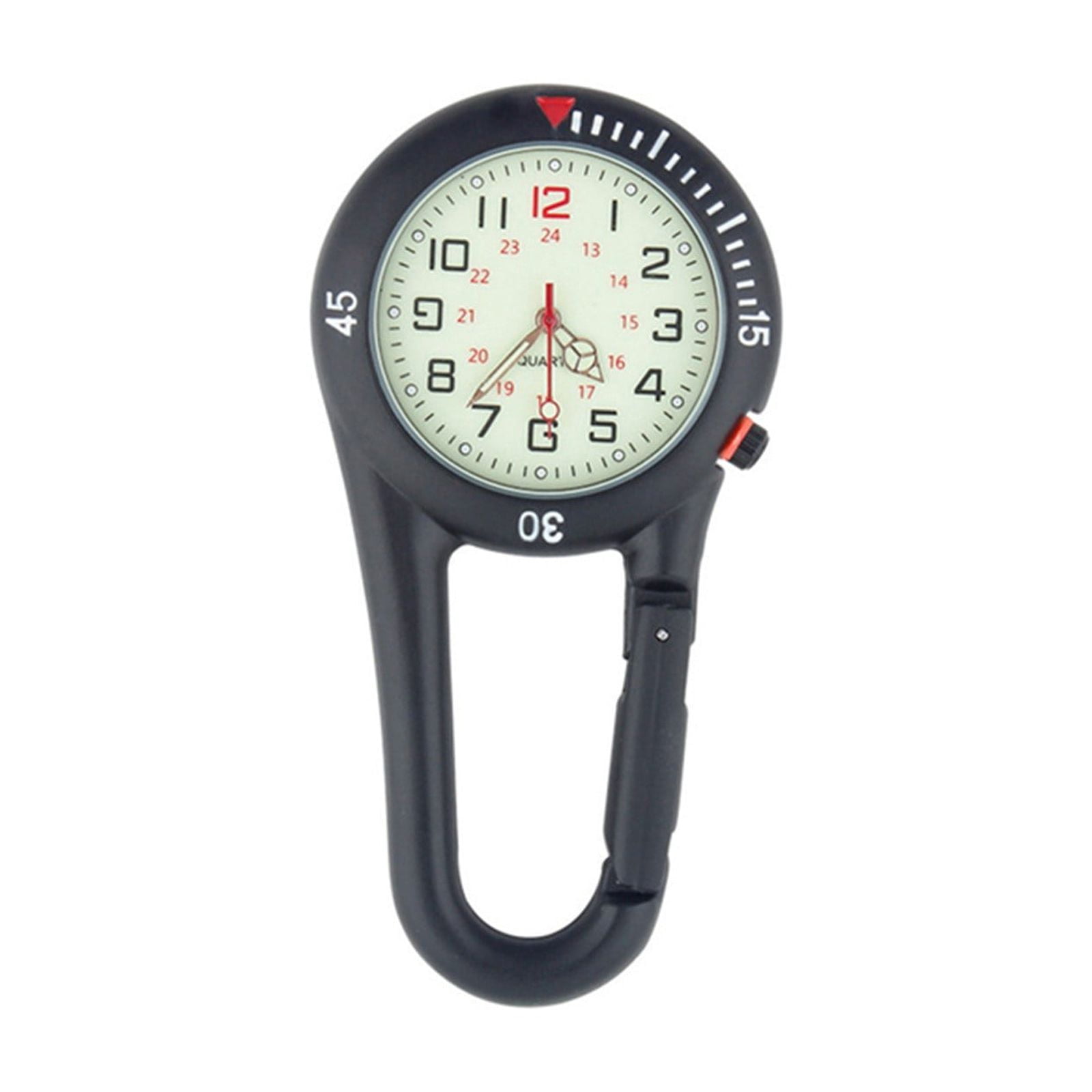 Carabiner Watch Outdoor Sport Clip On Watch Portable Luminous Waist ...