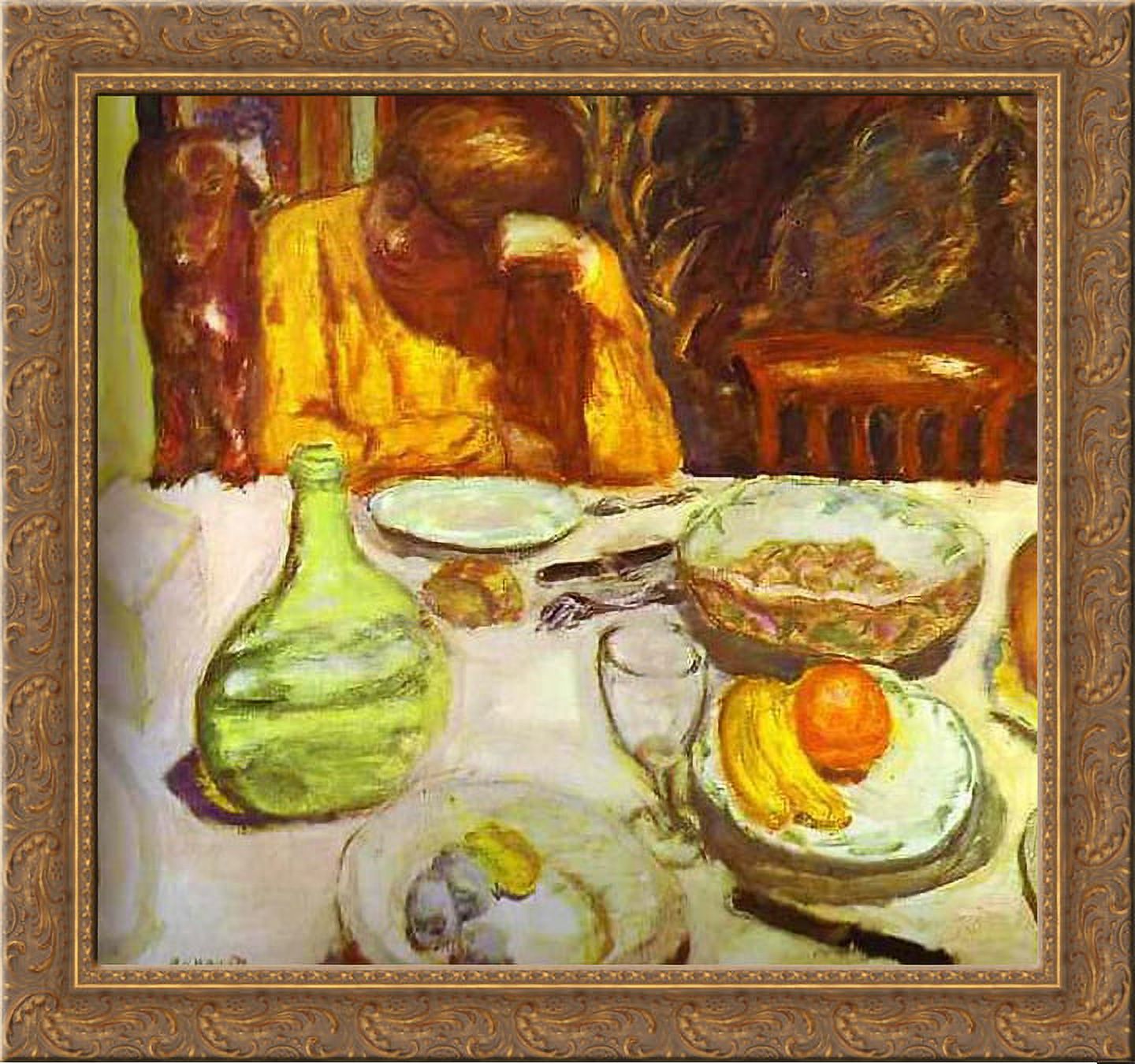 Carafe, Marthe Bonnard with Her Dog 20x20 Gold Ornate Wood Framed ...