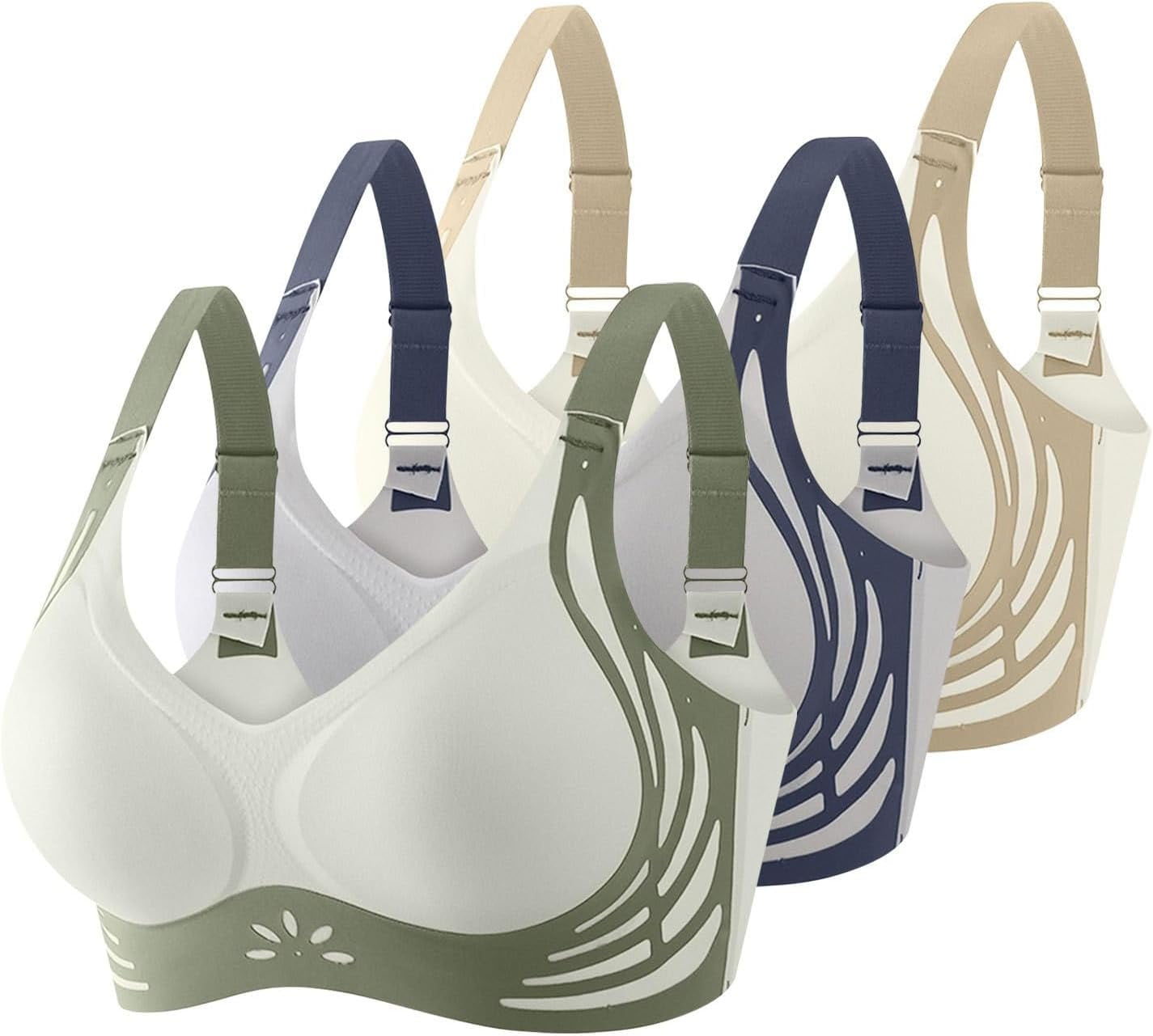 Caralush Bra 3 Packs Wireless Push Up Gathering Powerful Bralette ...