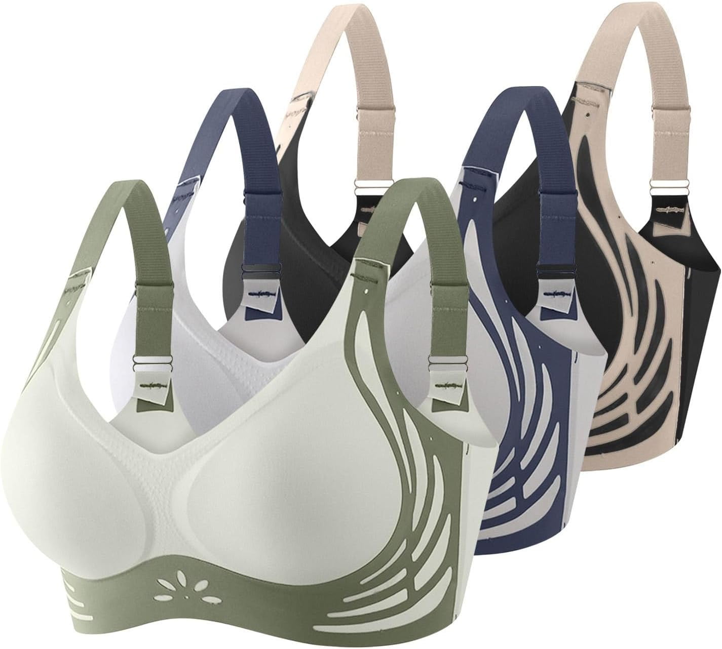 Caralush Bra 3 Packs Wireless Push Up Gathering Powerful Bralette ...