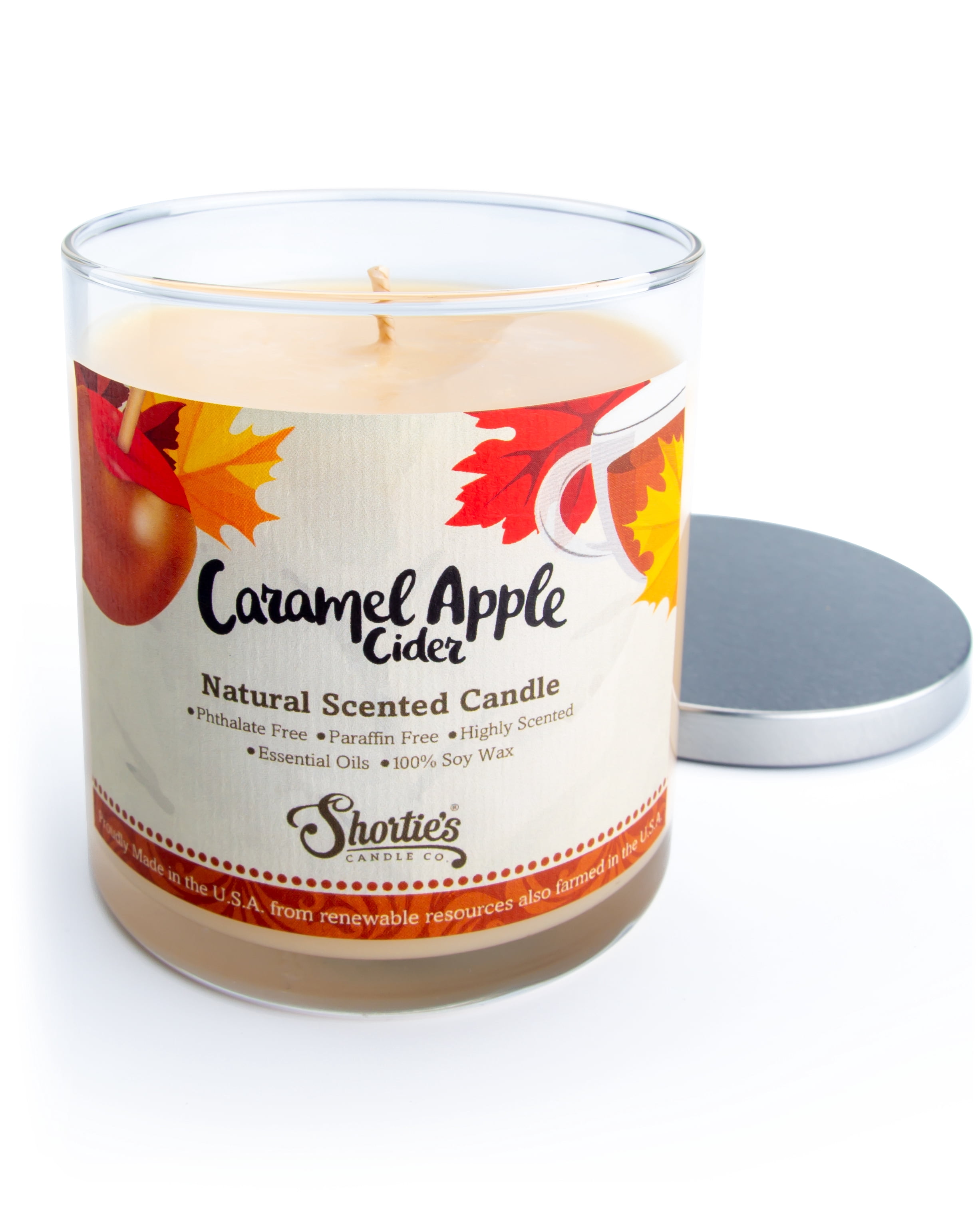 Caramel Apple Cider Scented Natural Soy Candle, Essential Fragrance ...