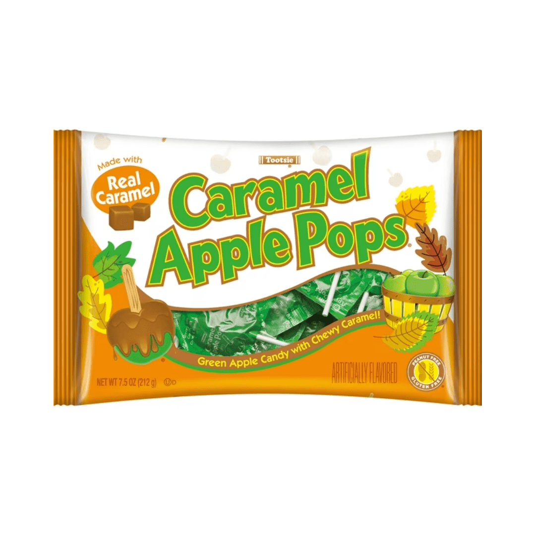 Caramel Apple Pops, Caramel Coated Green Apple Lollipops, Individually Wrapped, 7.5 oz - Walmart.com