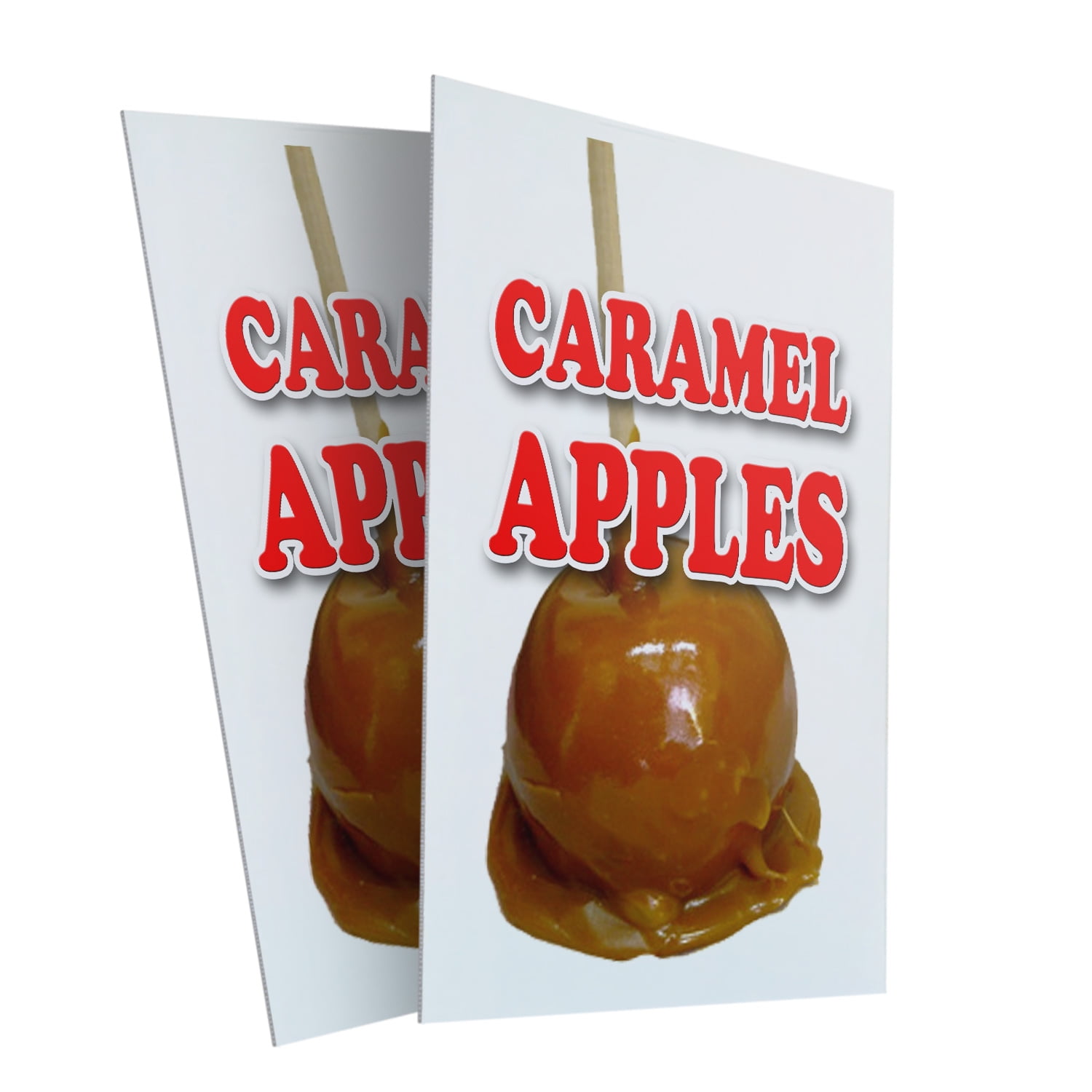 Caramel Apples (2-PACK) 24" x 36" Plastic Signs | Sign Insert 4mm ...