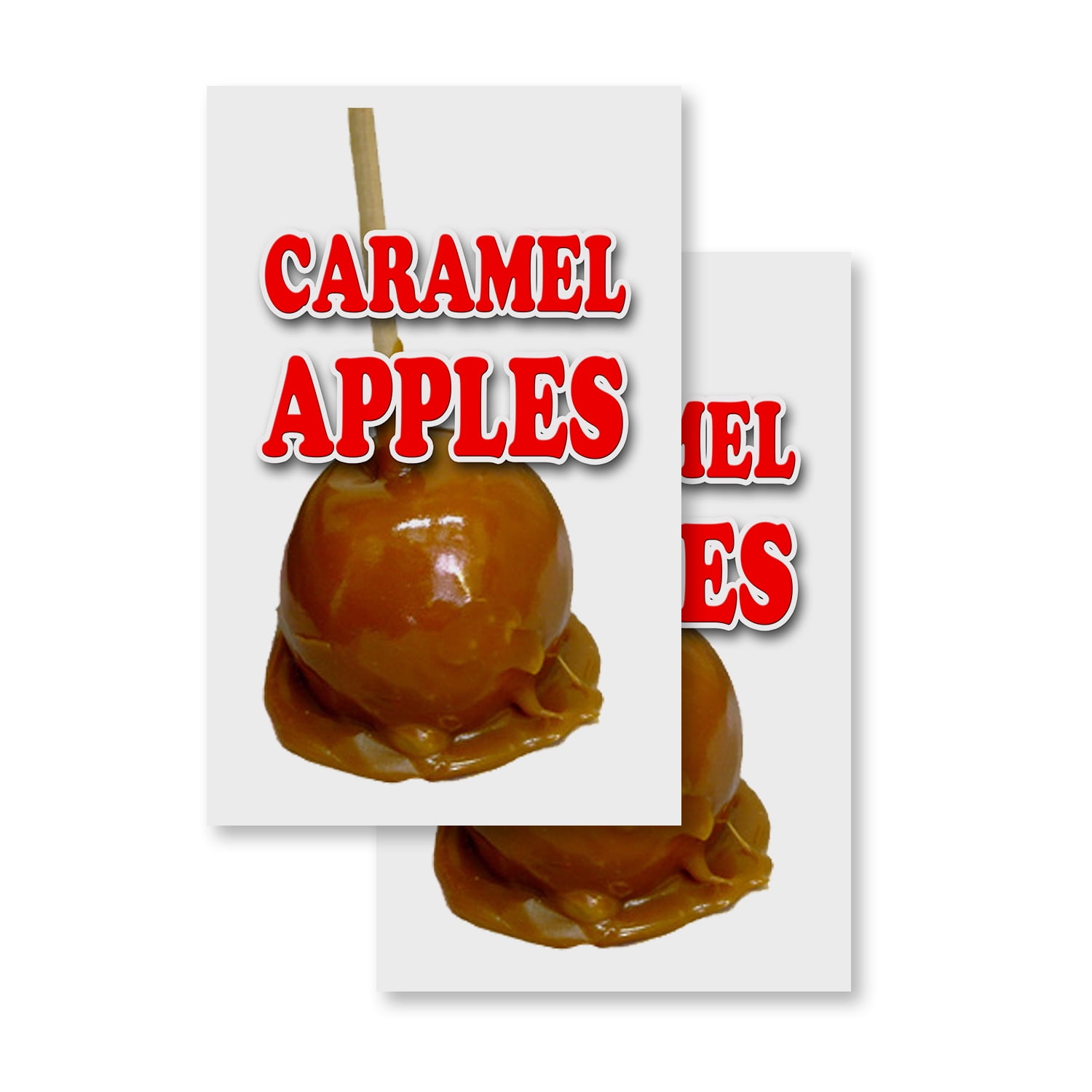 Caramel Apples (2-PACK) 24" x 36" Vinyl Decals | Sign Insert Peel ...