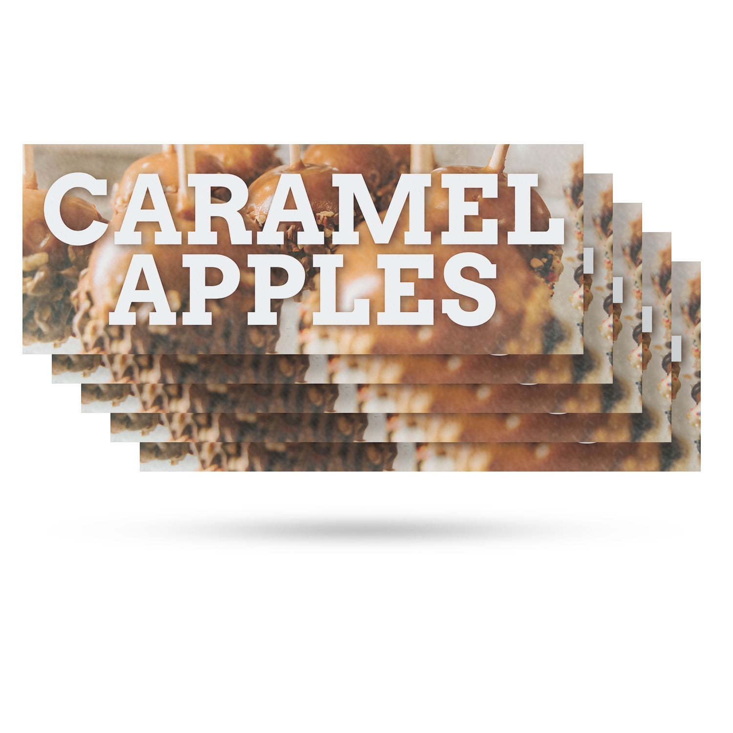 Caramel Apples Vinyl Decal 5 Pack of 12 Inch x 5 Inch Weatherproof ...