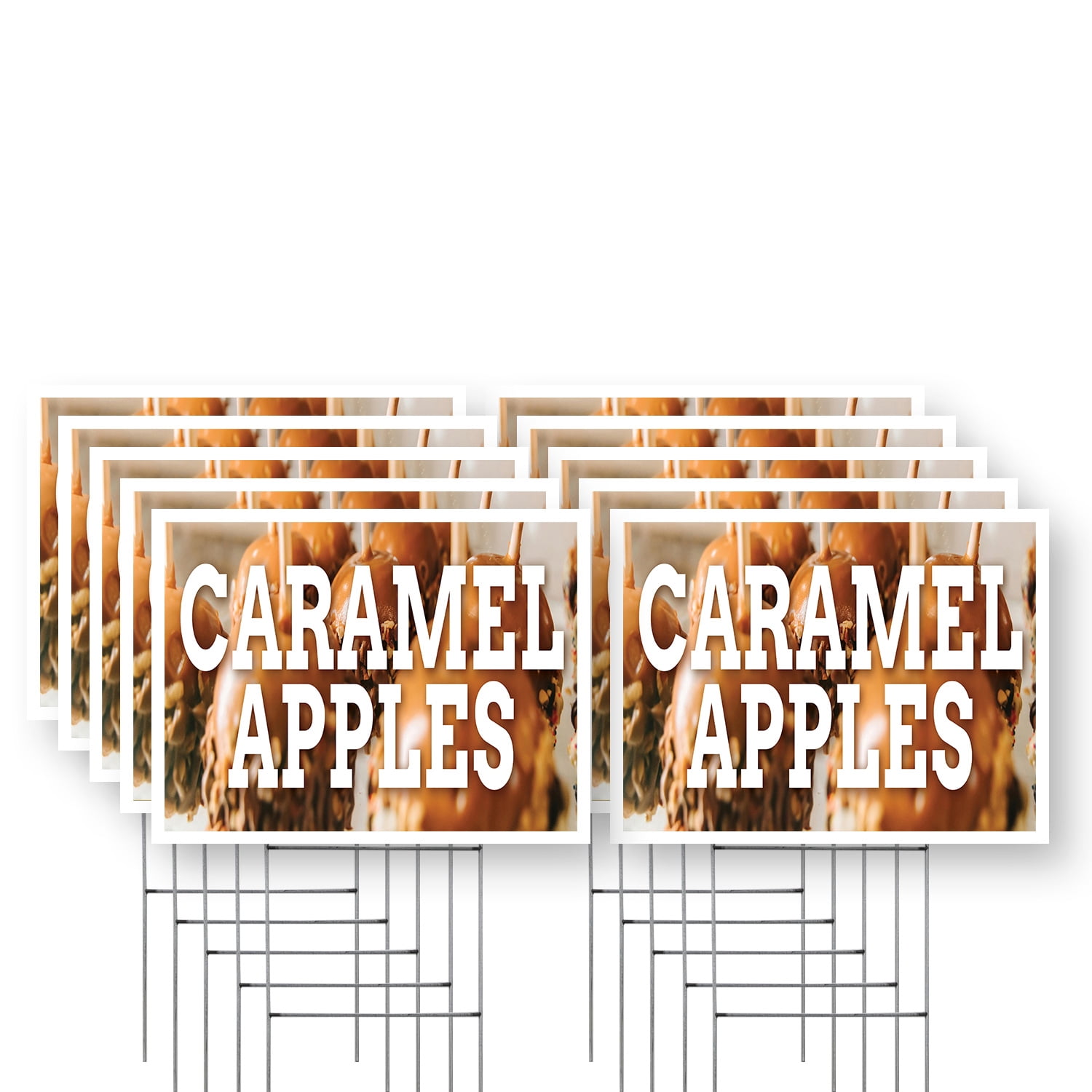 Caramel Apples Yard Sign 10 Pack of 12 Inch x 16 Inch Double Sided ...