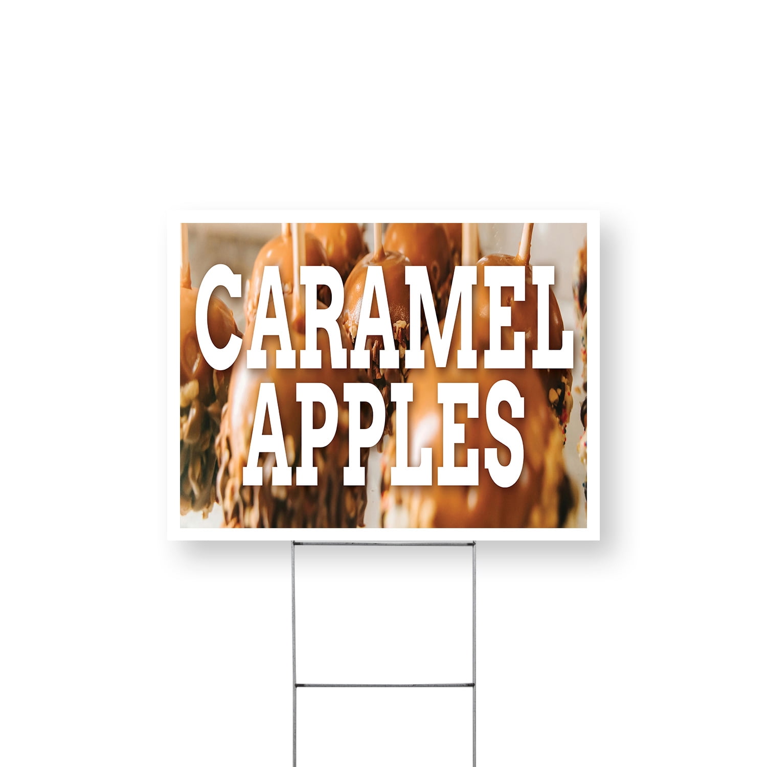 Caramel Apples Yard Sign 18 Inch x 24 Inch Double Sided Weatherproof ...