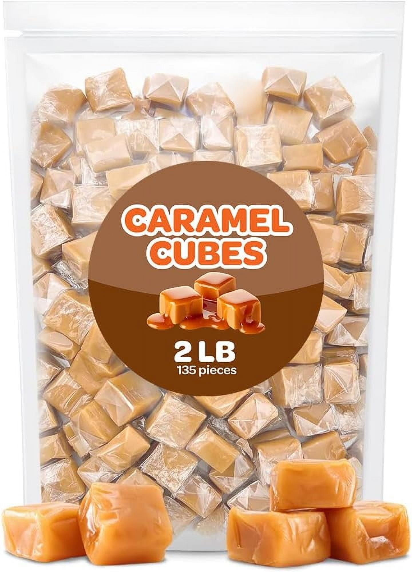 Caramel Cubes Candy - 2 Pound Bulk Pack (About 135 Count) - Classic ...