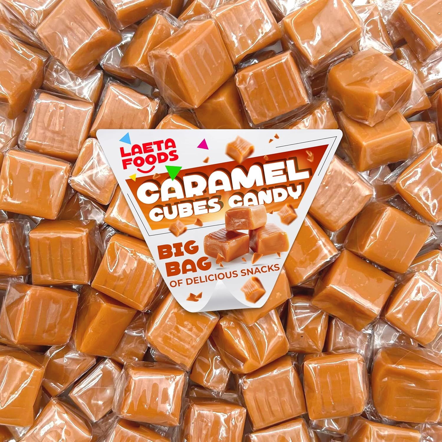 Caramel Cubes Candy, Chewy Individually Wrapped Squares (5 Pound Bulk ...
