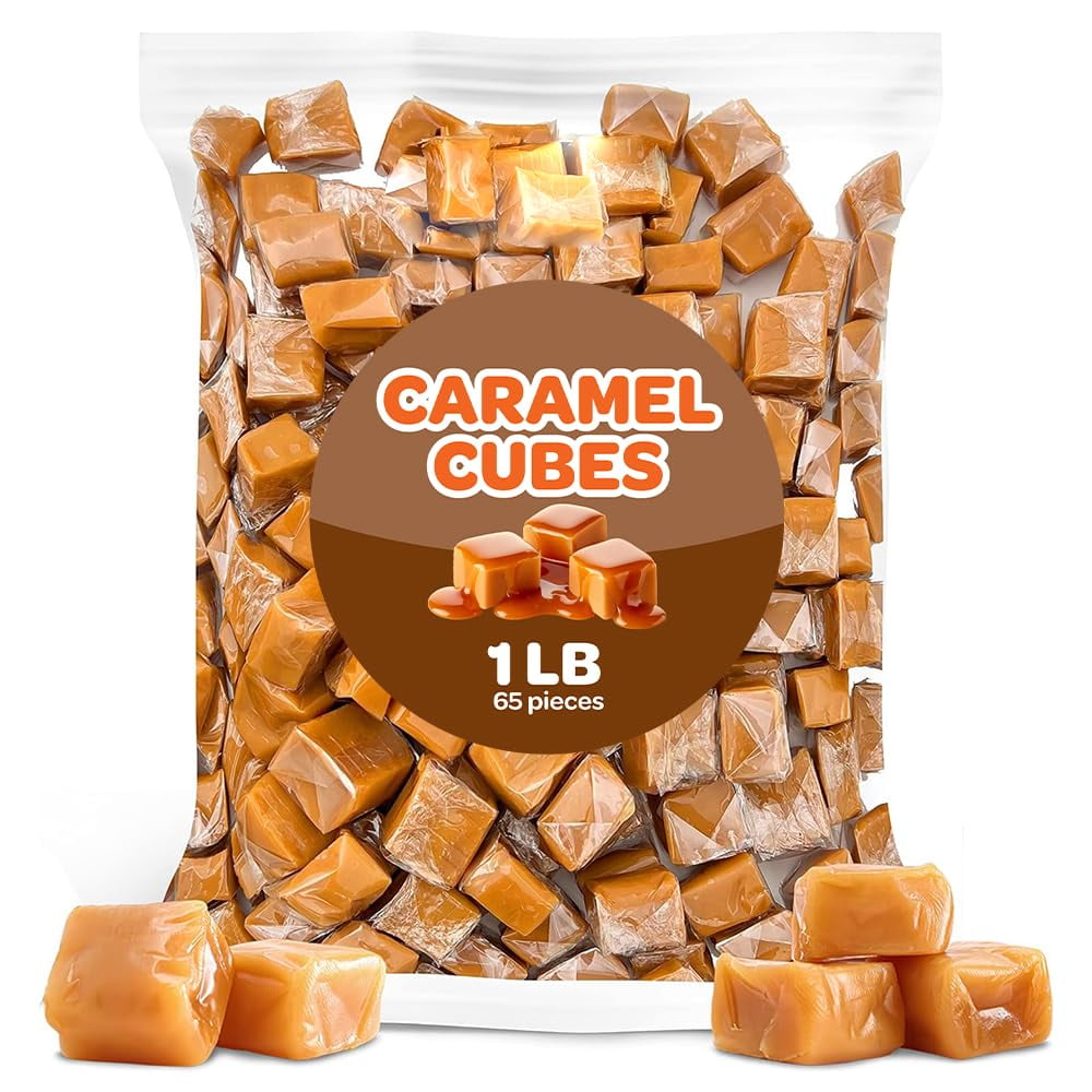 Caramel Cubes Candy, Rich and Creamy Squares, Individually Wrapped, 1 ...
