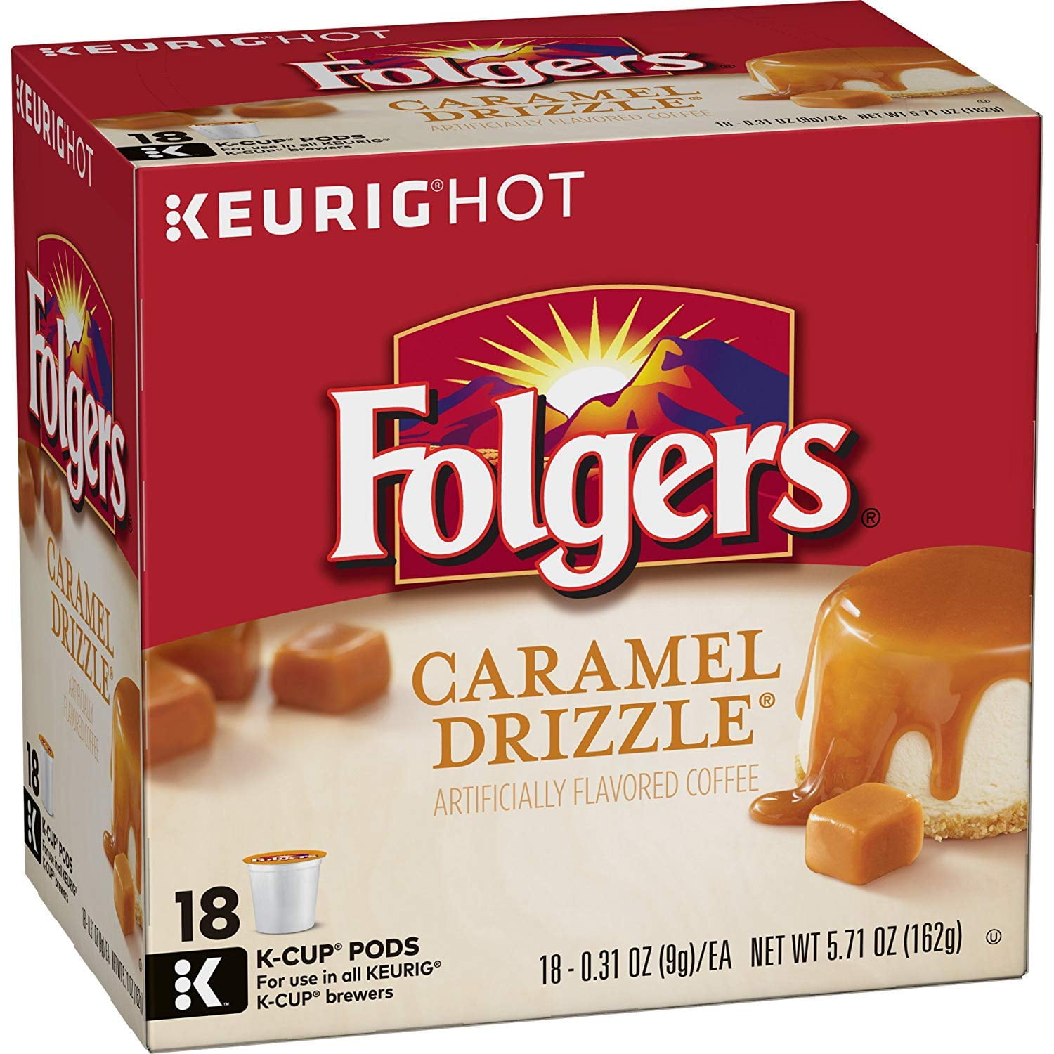Caramel Drizzle Flavored Coffee, K Cup Pods for Keurig K Cup Brewers ...