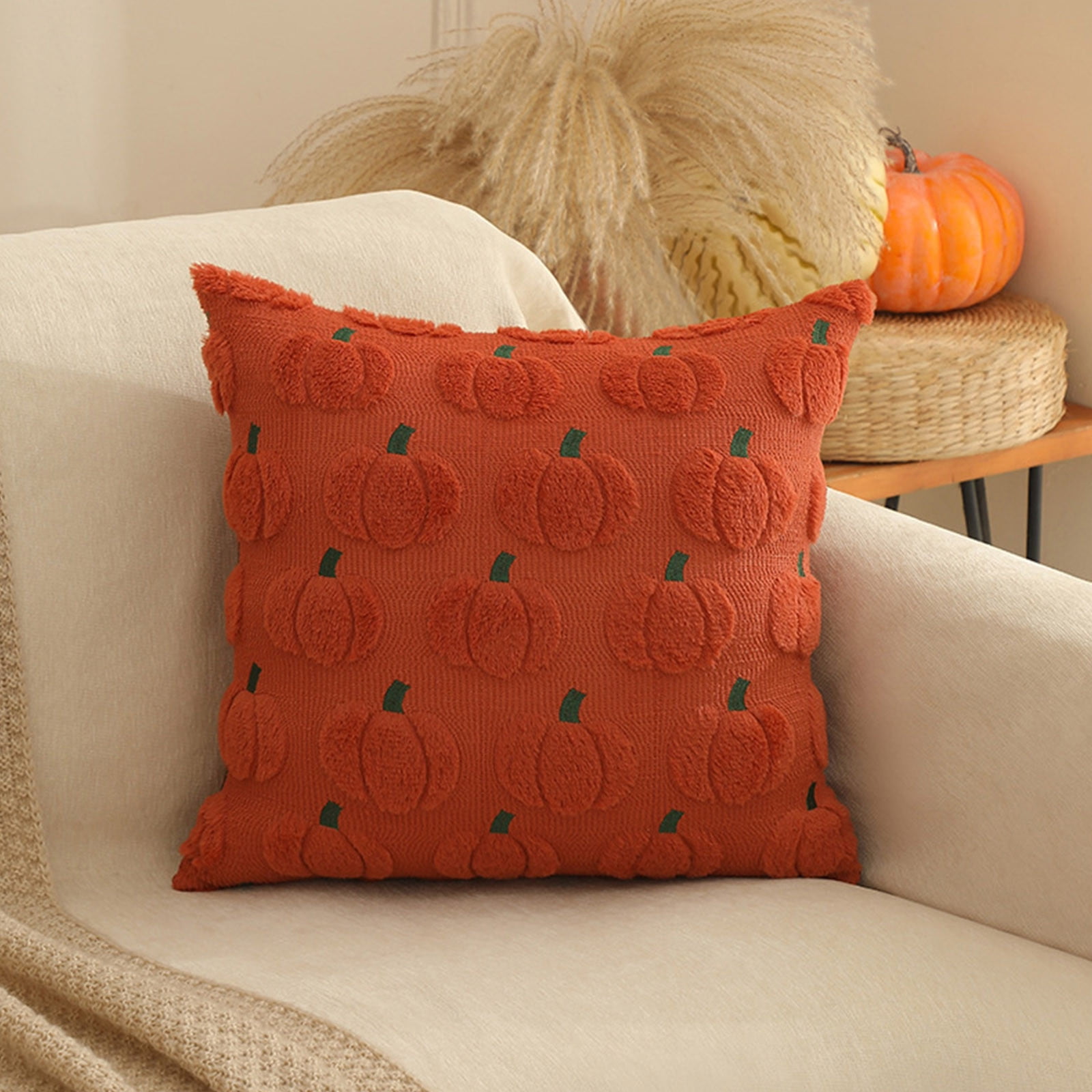 Caramel Embroidered Pillowcase Style Four Solid Color Simple Plush ...