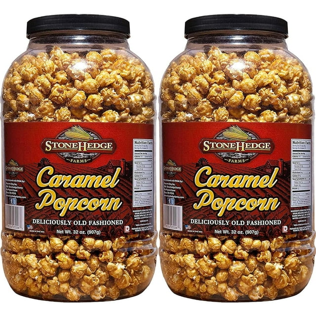 Caramel Flavored Popcorn - 32 Oz (Pack Of 2) Reclosable Barrels - 4 ...