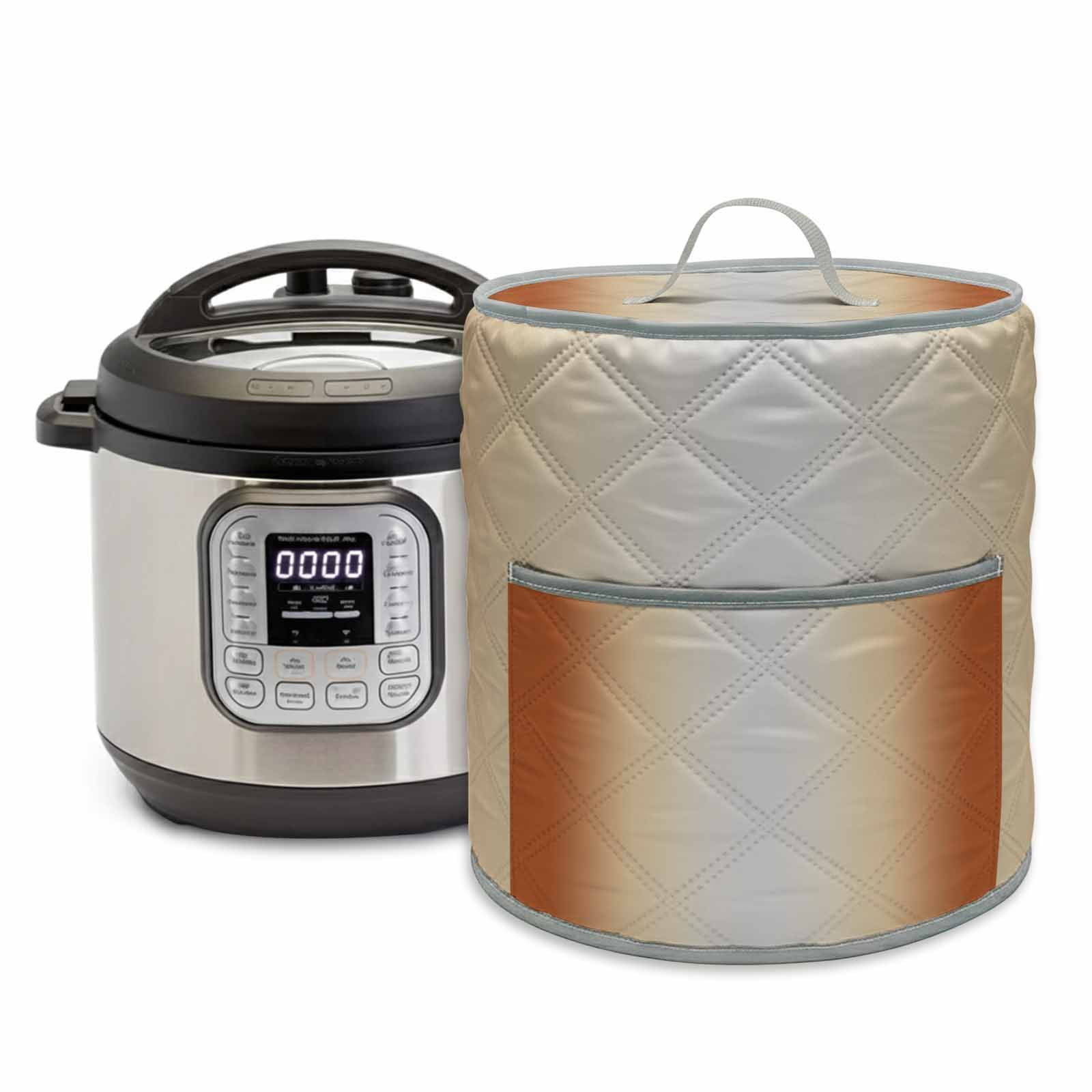 Caramel Orange Grey Gradient Rice Cooker Cover 6 Quart Minimalist Ombre ...