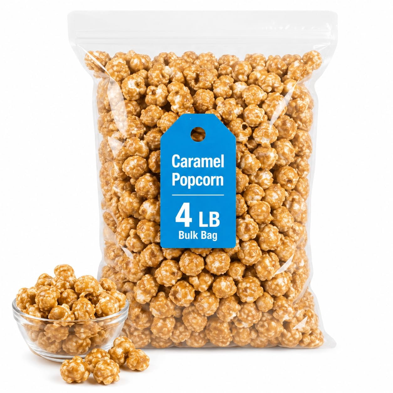 Caramel Popcorn, 4 lb Bulk Bag, Sweet Crunchy Snack for Parties ...